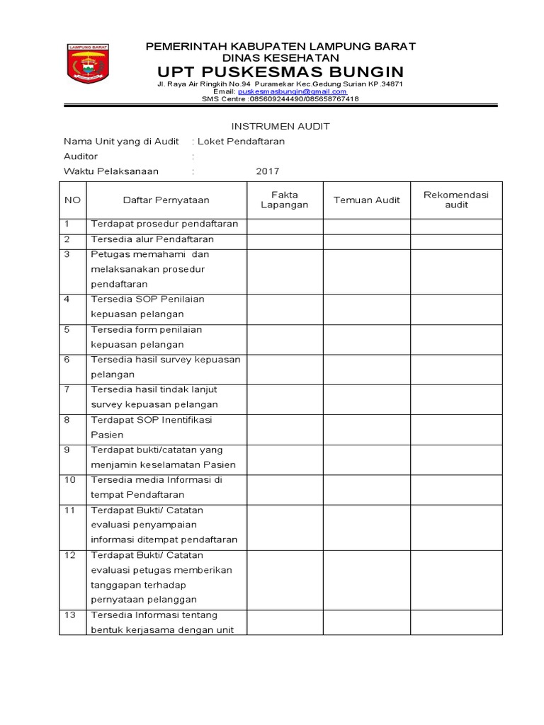 3.1.4. EP.3 Instrumen Audit | PDF
