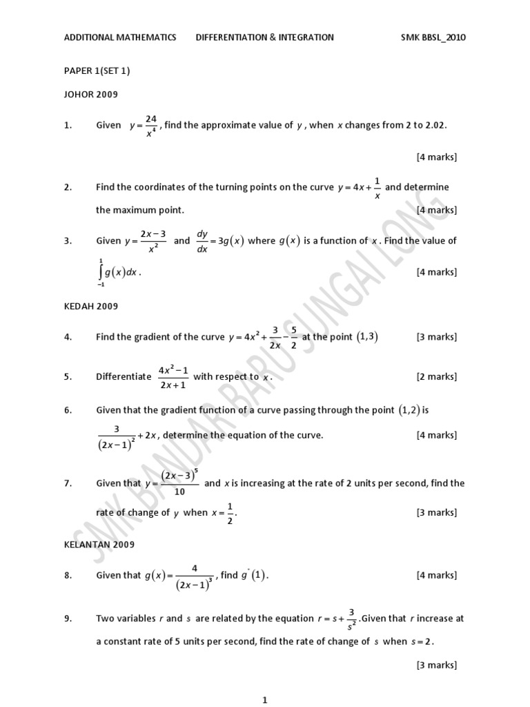Integration and Differentiation | PDF | Gradient | Derivative