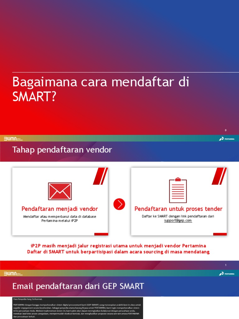 Cara Mendaftar Vendor di SMART Pertamina | PDF