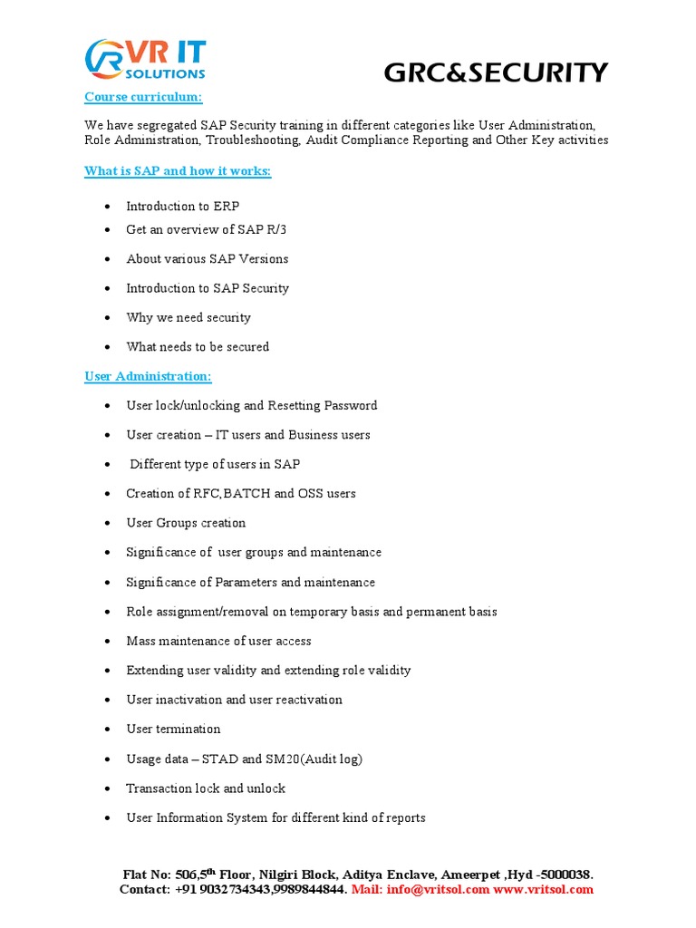 Grc&Security: Course Curriculum | PDF | Computing | Information ...