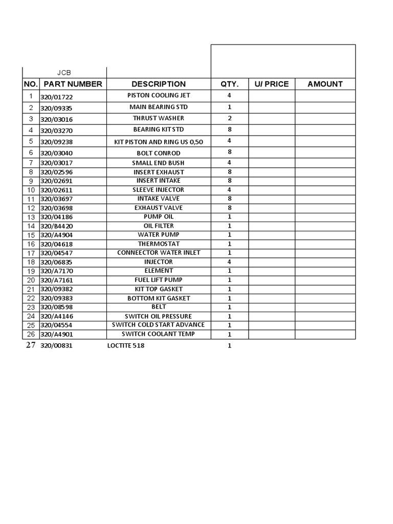 Quot Oh Engine Jcb 3cx 01 | PDF