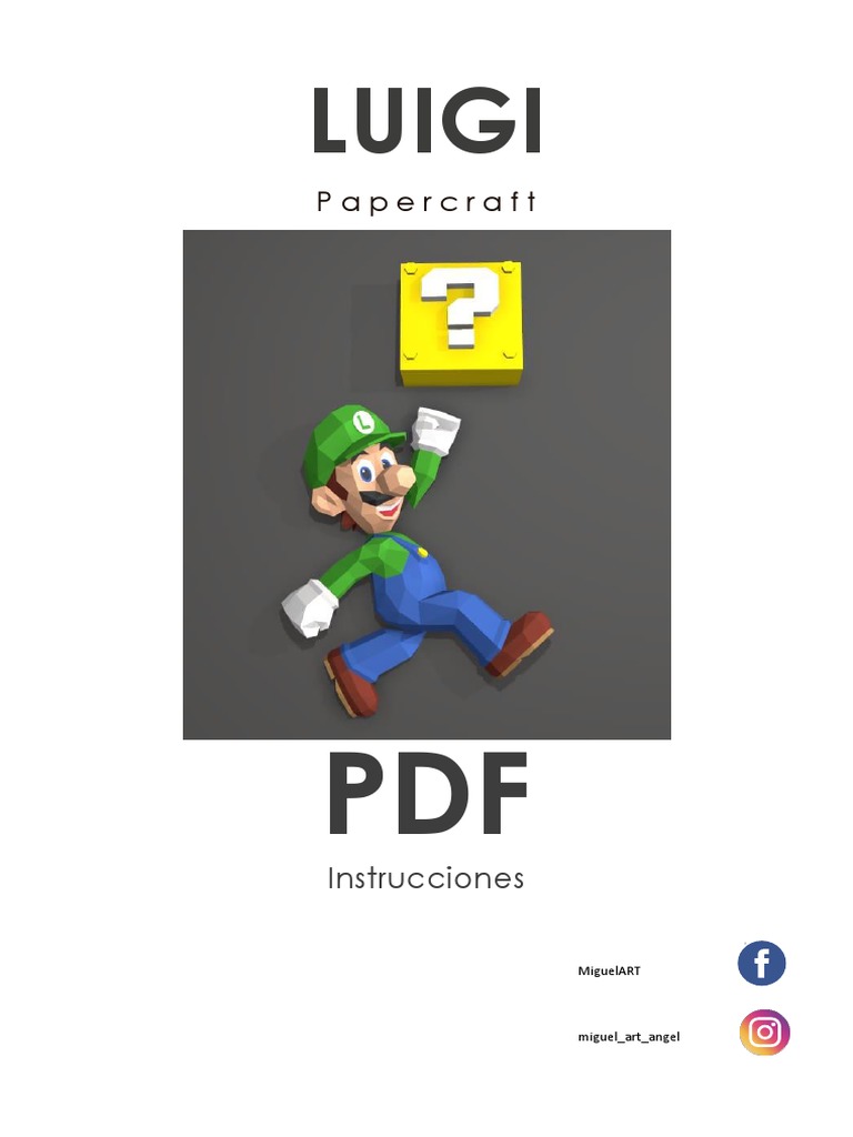Papercraft de Luigi: Instrucciones y Materiales | PDF