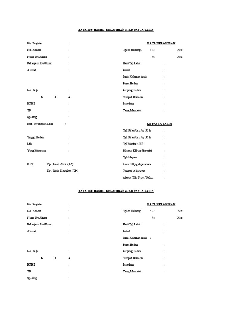 Data Ibu Hamil | PDF