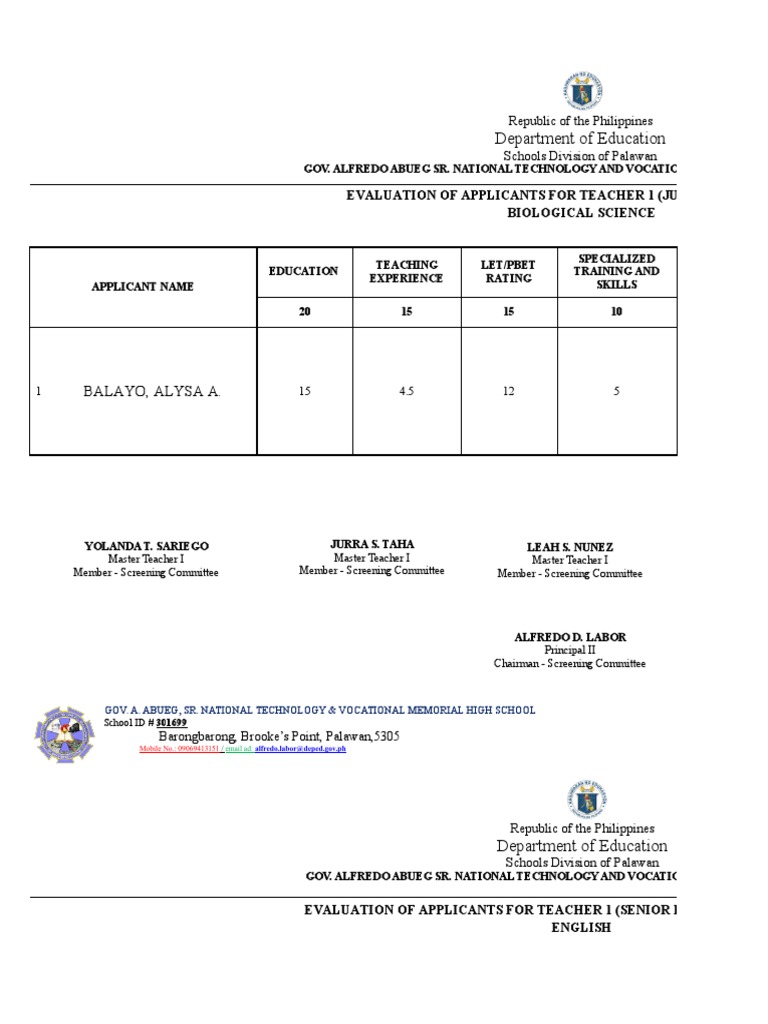 Ranking for New Applicants 2022 | PDF | Teachers | Cognition