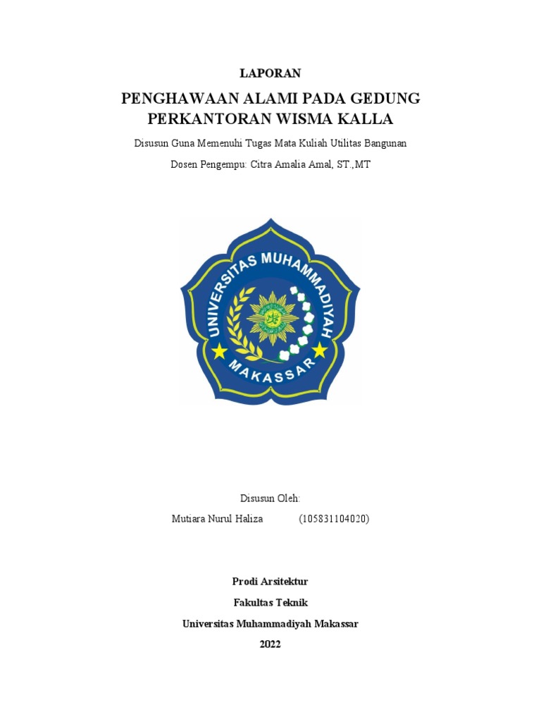 Laporan Utilitas Bangunan Penghawaan Alami Pada Gedung Perkantoran ...