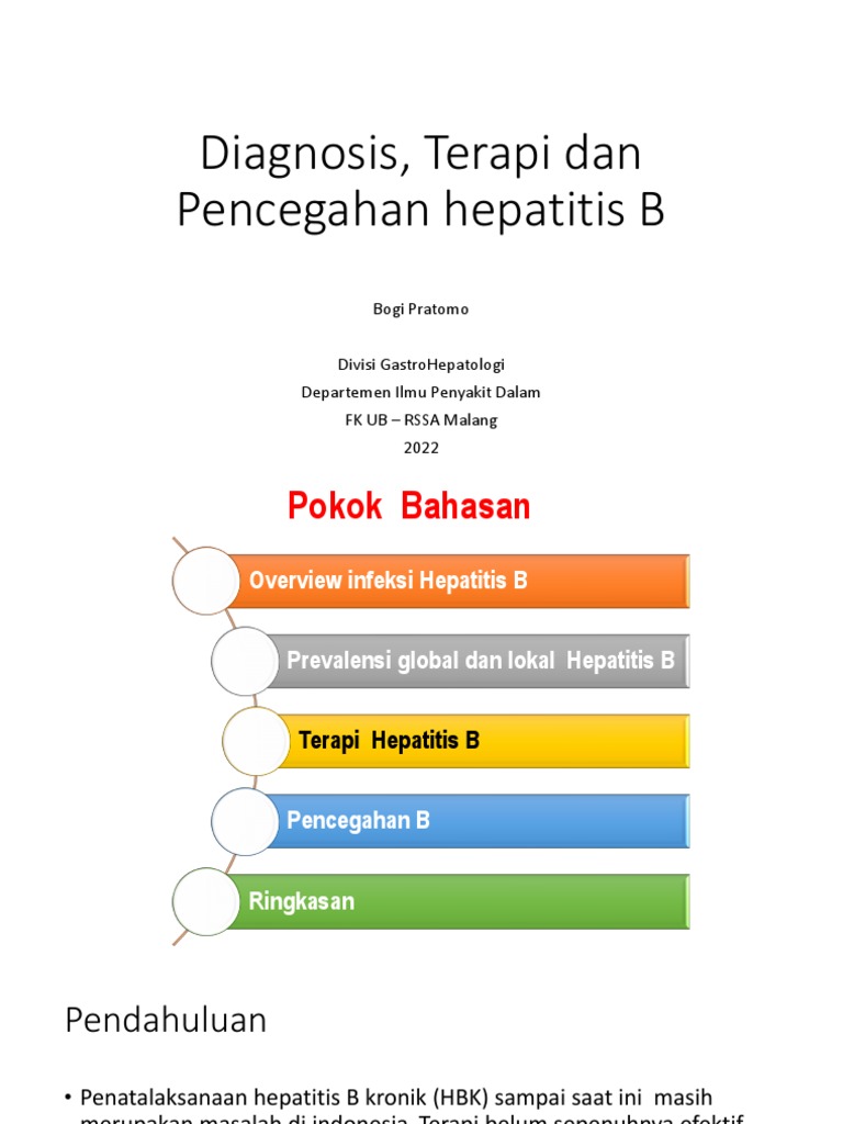 Panduan Lengkap Hepatitis B: Diagnosis, Terapi, Pencegahan | PDF