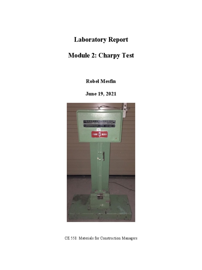 Charpy Test Lab Report | PDF | Coefficient Of Variation | Steel