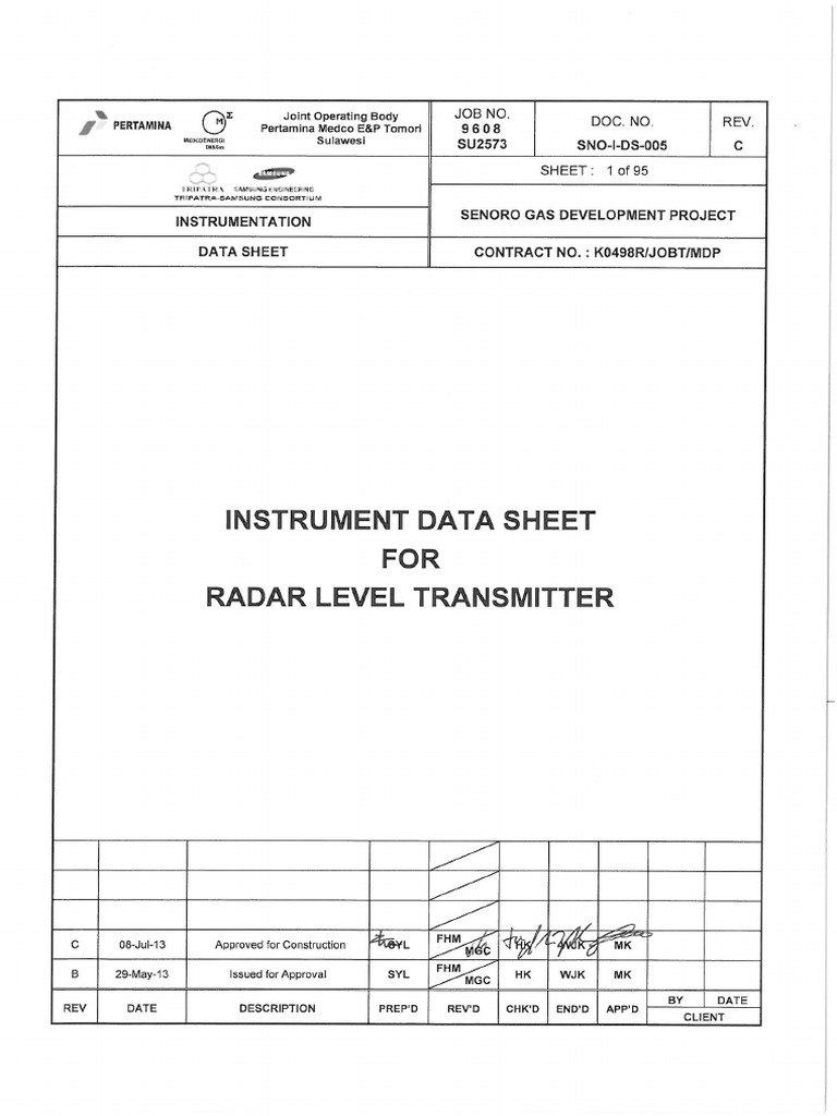 Radar Level Transmitter Specs | PDF | Pressure | Sensor