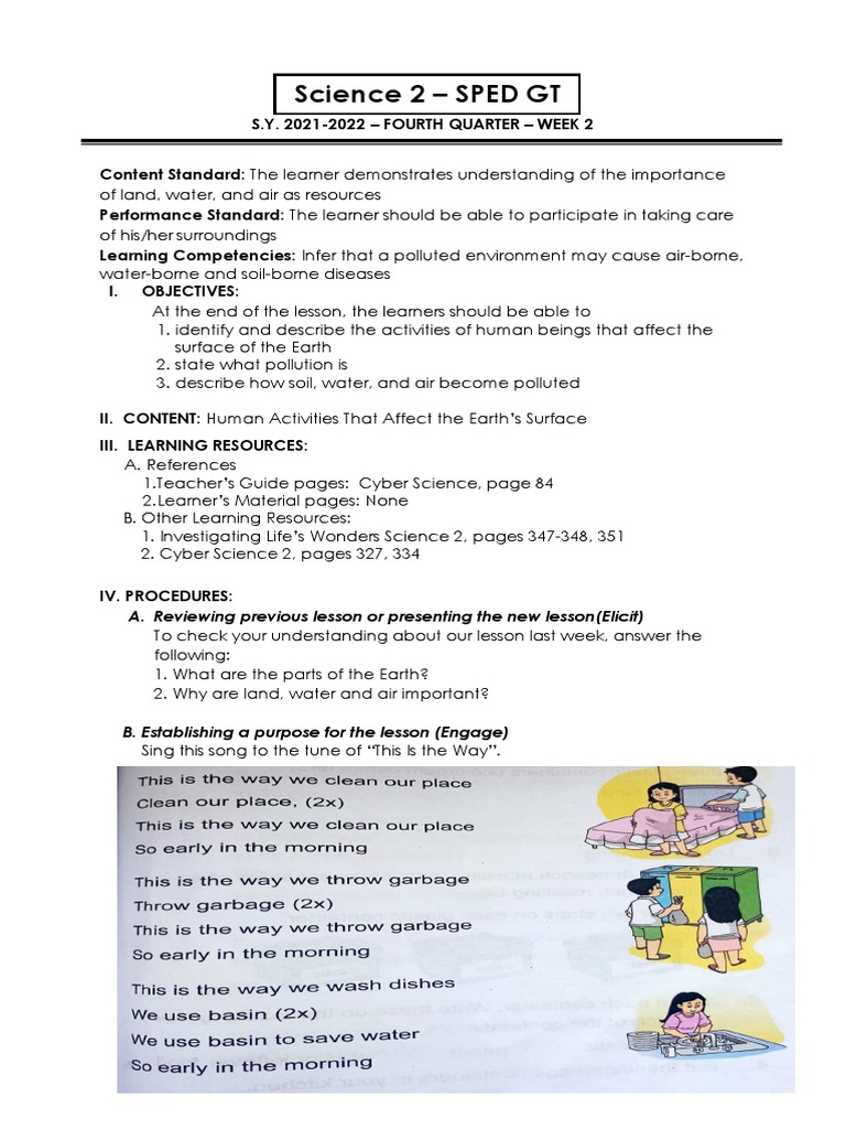 Sy 2021 2022 Science 2 q4 w2 Full Sped GT | PDF | Learning | Water