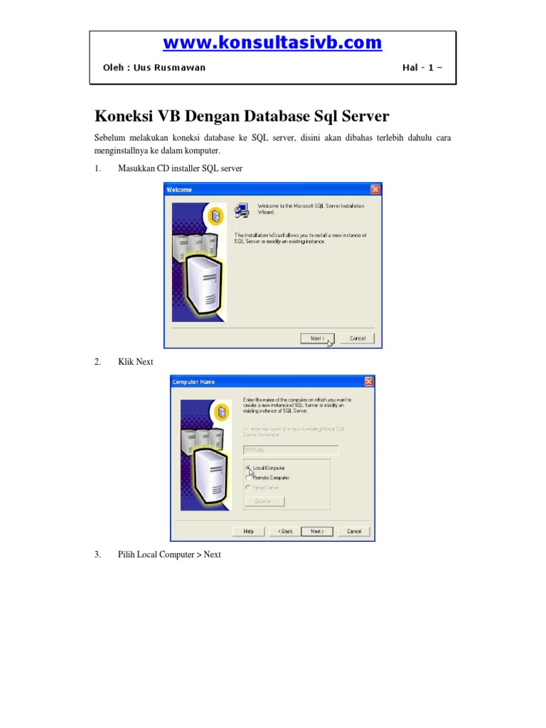 Koneksi VB Dengan Database SQL Server | PDF | Komputer