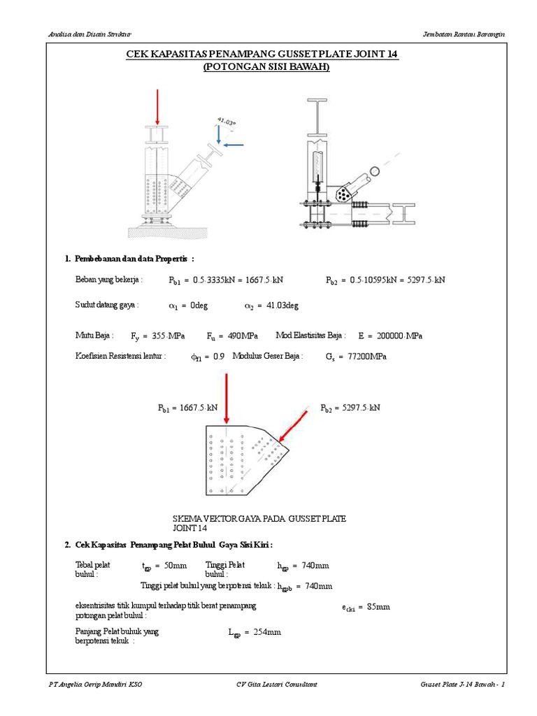 Analisa Kapasitas Pelat Buhul Jembatan | PDF