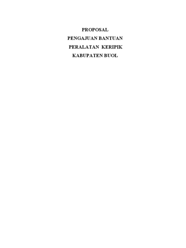 Proposal Bantuan Peralatan | PDF