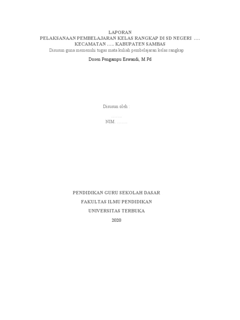 Contoh Laporan PKR | PDF