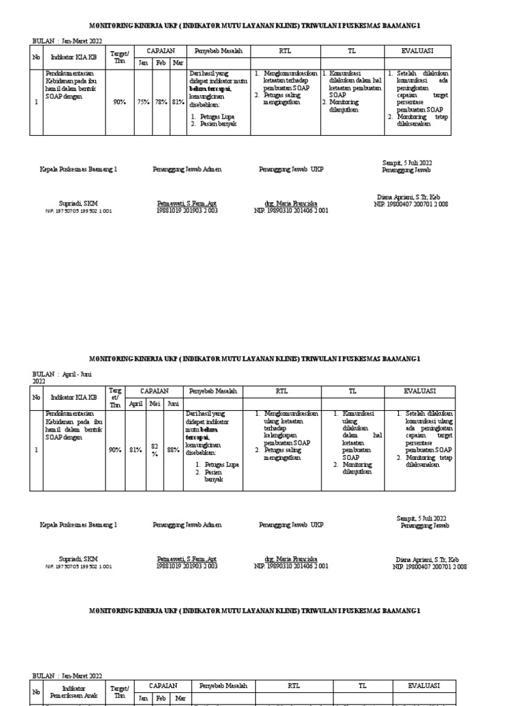 Monitoring Kinerja Ukp | PDF