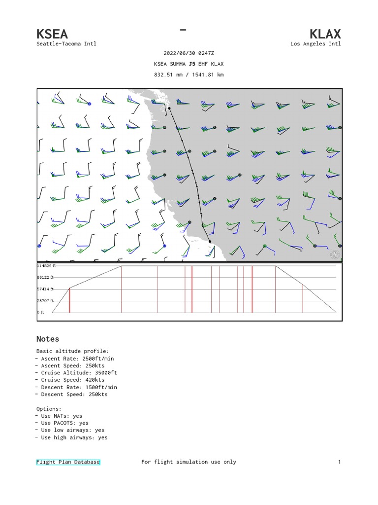 Ksea - Klax: Notes | PDF | Aerospace Engineering | Navigation