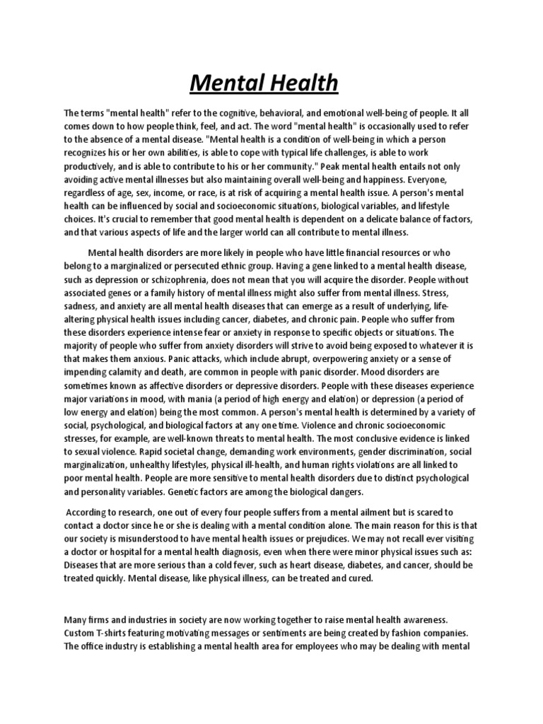 Understanding the Multifaceted Nature of Mental Health: An In-Depth ...