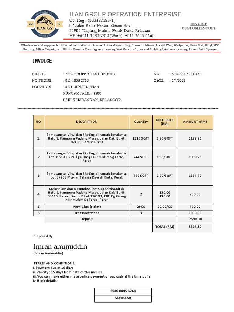 Invoice KBC IlanGO | PDF
