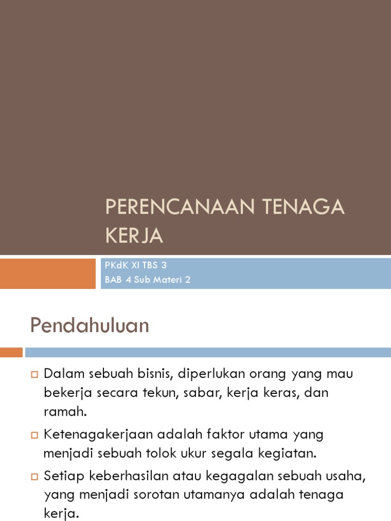 Perencanaan Tenaga Kerja | PDF