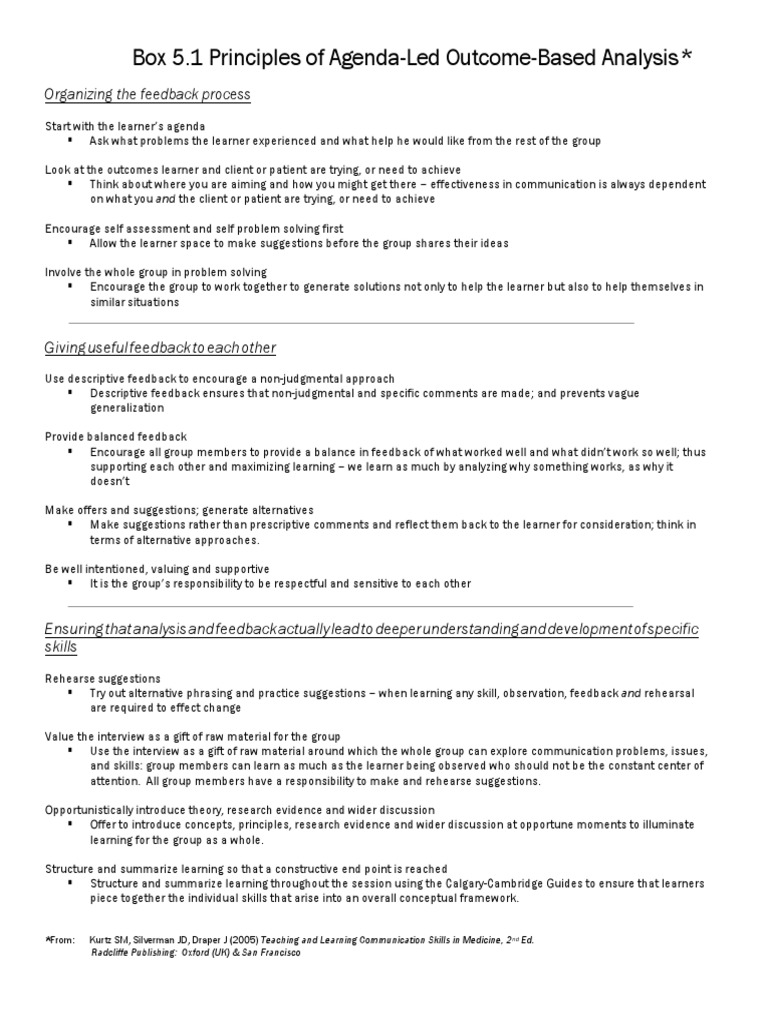 Box 5.1 Principles of Agenda-Led Outcome-Based Analysis : Organizing ...