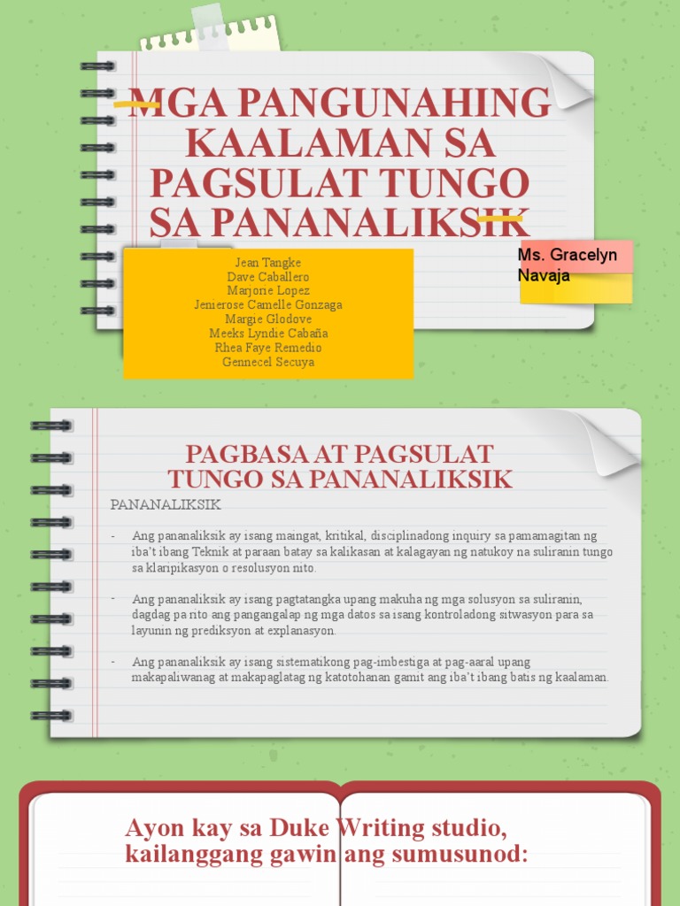 PANANALIKSIK | PDF