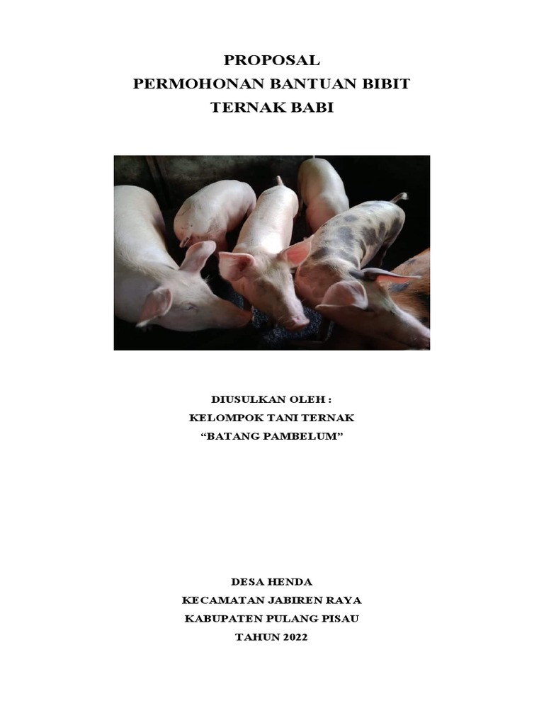 Proposal Kelompok Tani Ternak Babi | PDF
