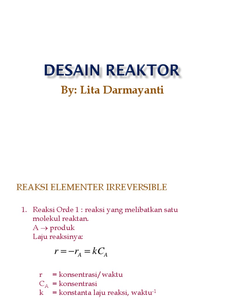 Desain Reaktor | PDF | Sains & Matematika | Metode & Bahan Ajar