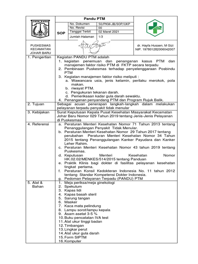 Sop Pandu Ptm Pdf