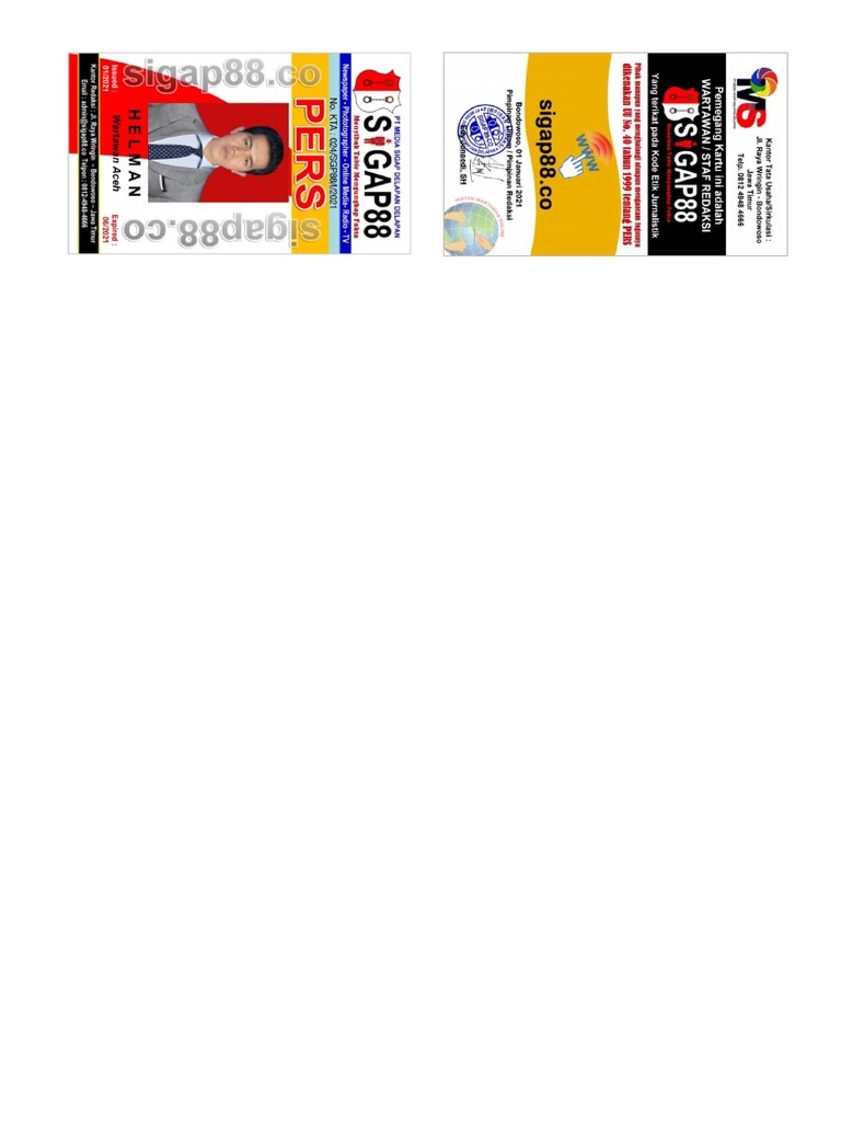 Id Card Pers Sigap 88 | PDF