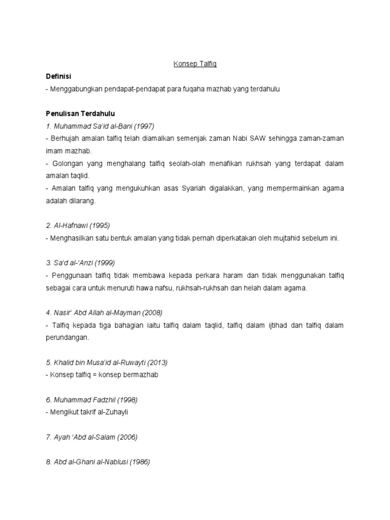Konsep Talfiq | PDF