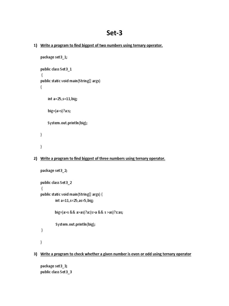 1) Write A Program To Find Biggest of Two Numbers Using Ternary ...