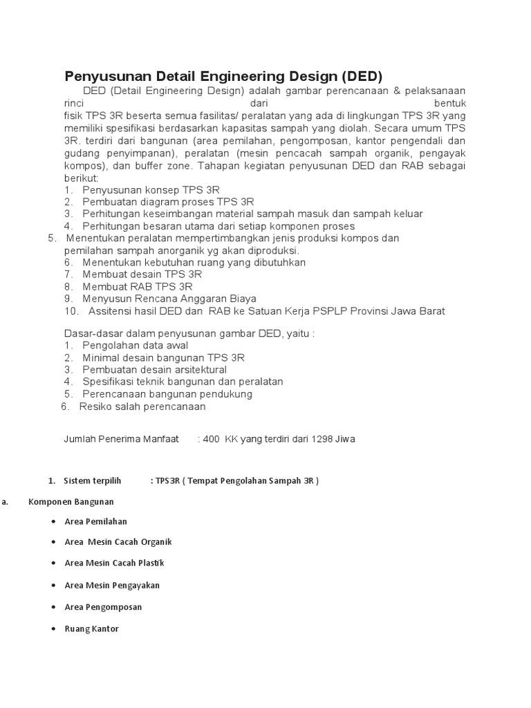 Penyusunan Detail Engineering Design | PDF