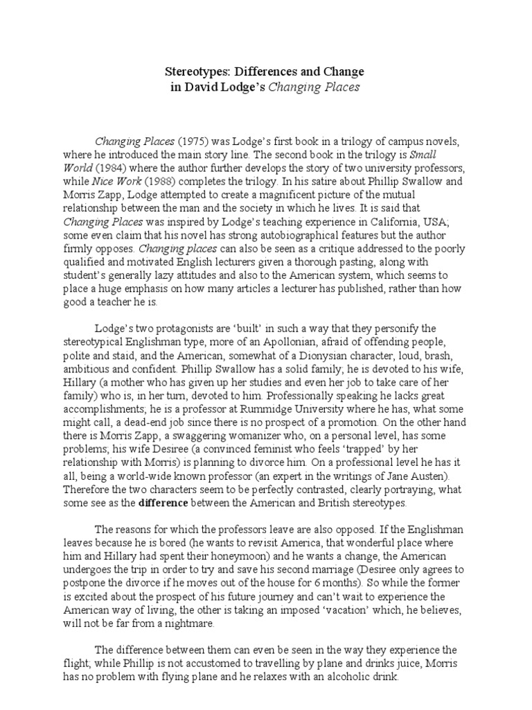 David Lodge-Changing Places | PDF | Evolution