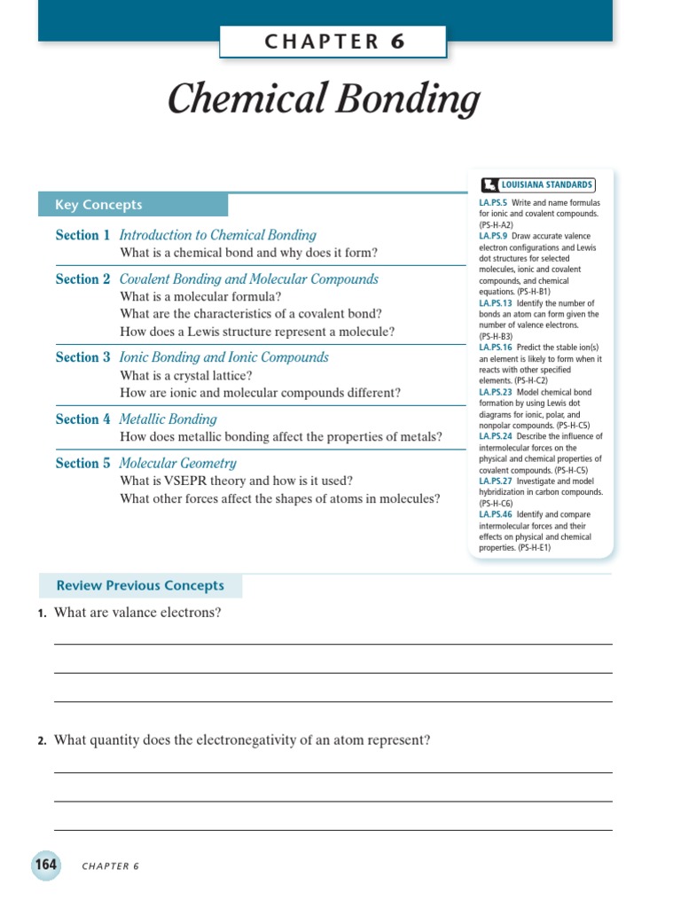 Modern Chemistry Interactive Reader - ch6 - ch10 | PDF | Chemical Bond | Ionic Bonding