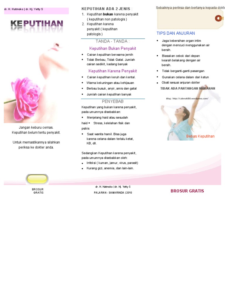 Brosur Fluor Albus Atau Keputihan | PDF