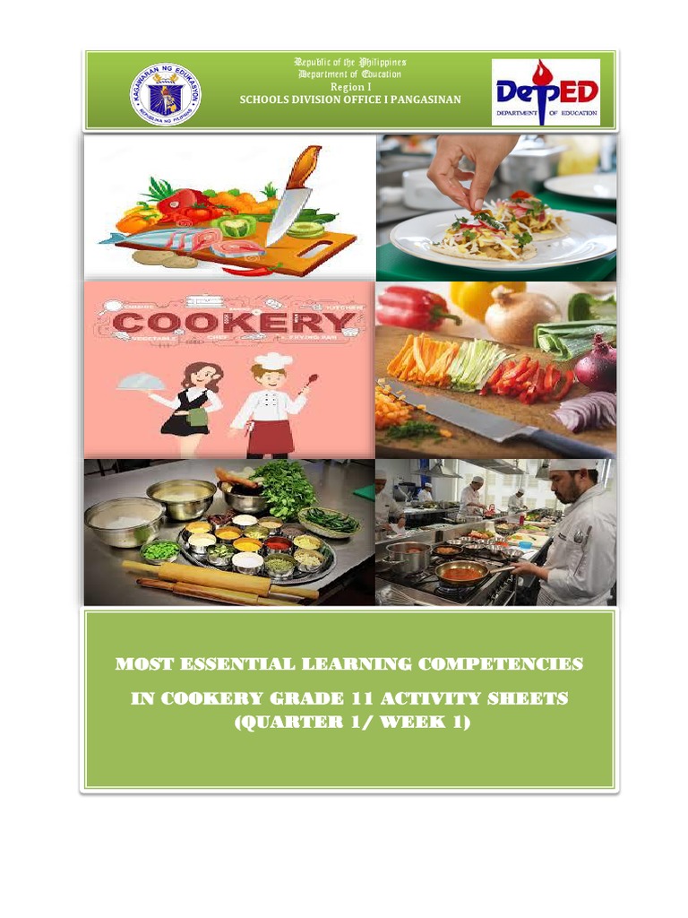 Grade 11 Cookery Activity Sheets Q1 | PDF | Dishwasher | Tableware