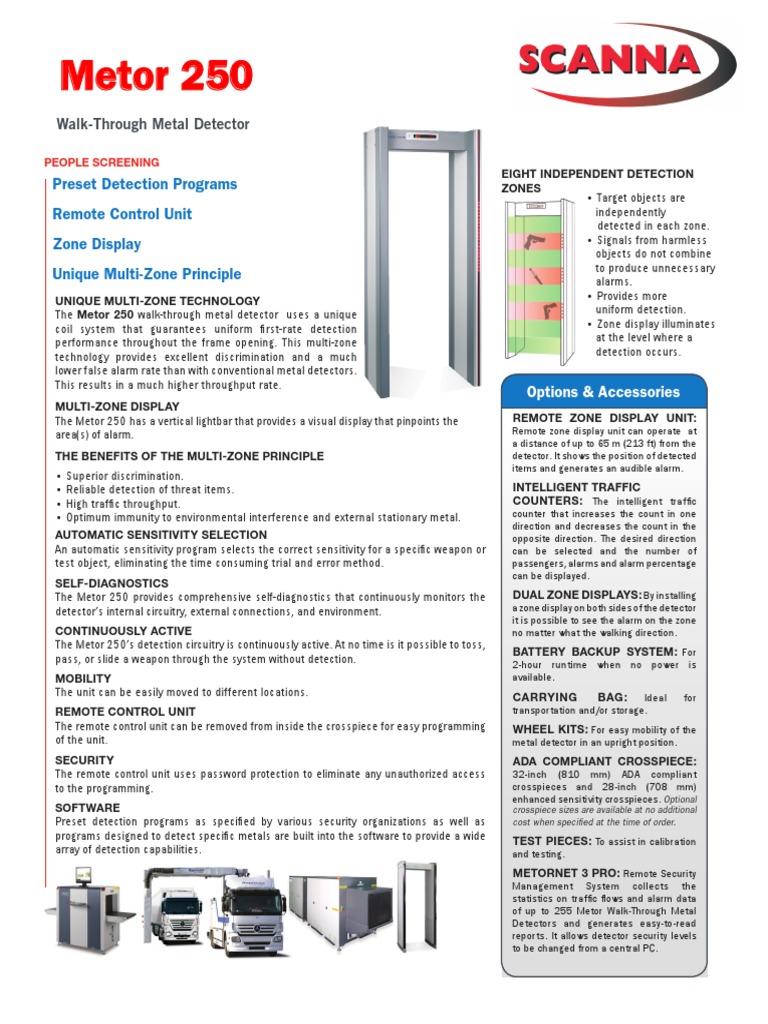Metor 250 Datasheet | PDF | Metal Detector | Electromagnetic Compatibility