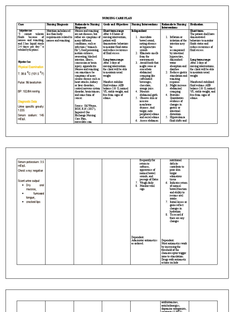 NCP Nausea and Vomiting | PDF | Nausea | Vomiting