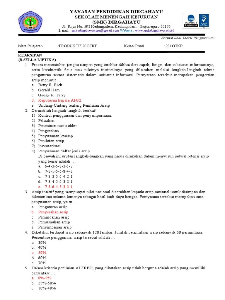Soal Produktif X Otkp | PDF | Seni | Karier & Perkembangan