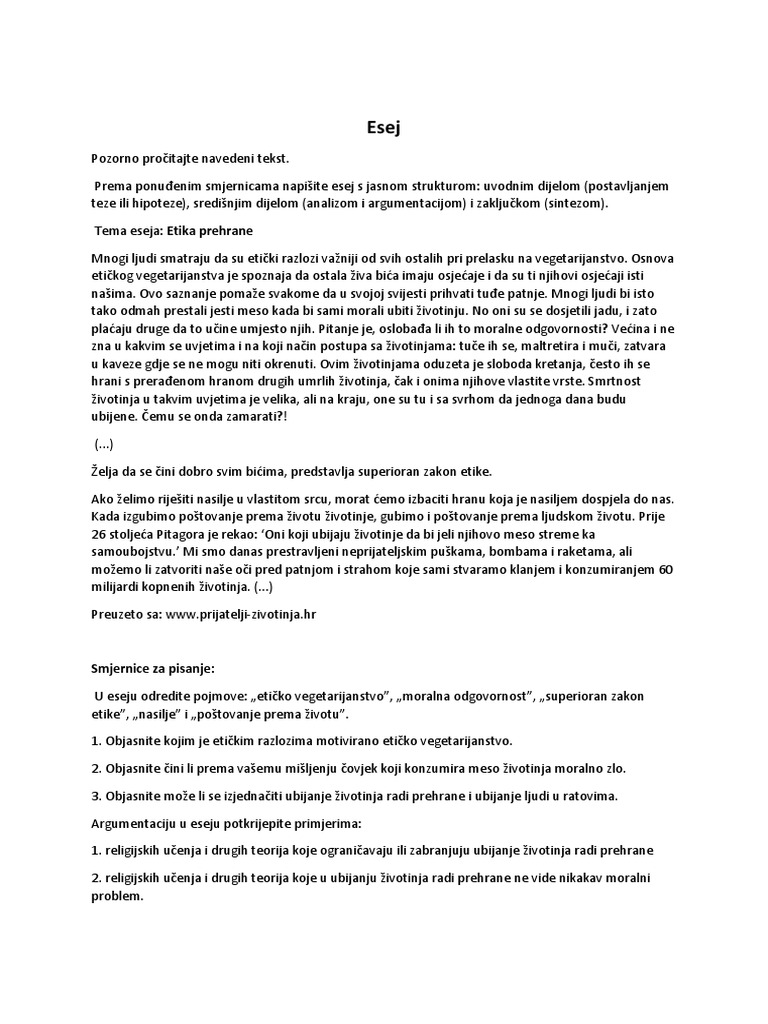 Esej - Filozofija, Matea Banić | PDF