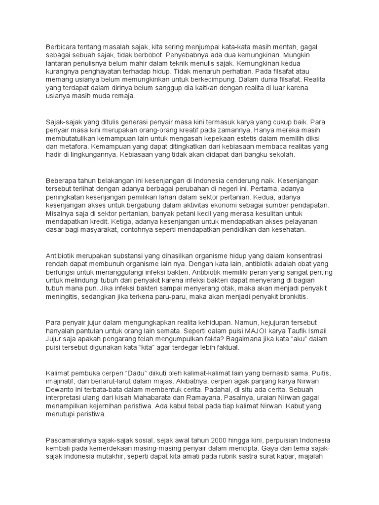Contoh Esai Dan Kritik | PDF