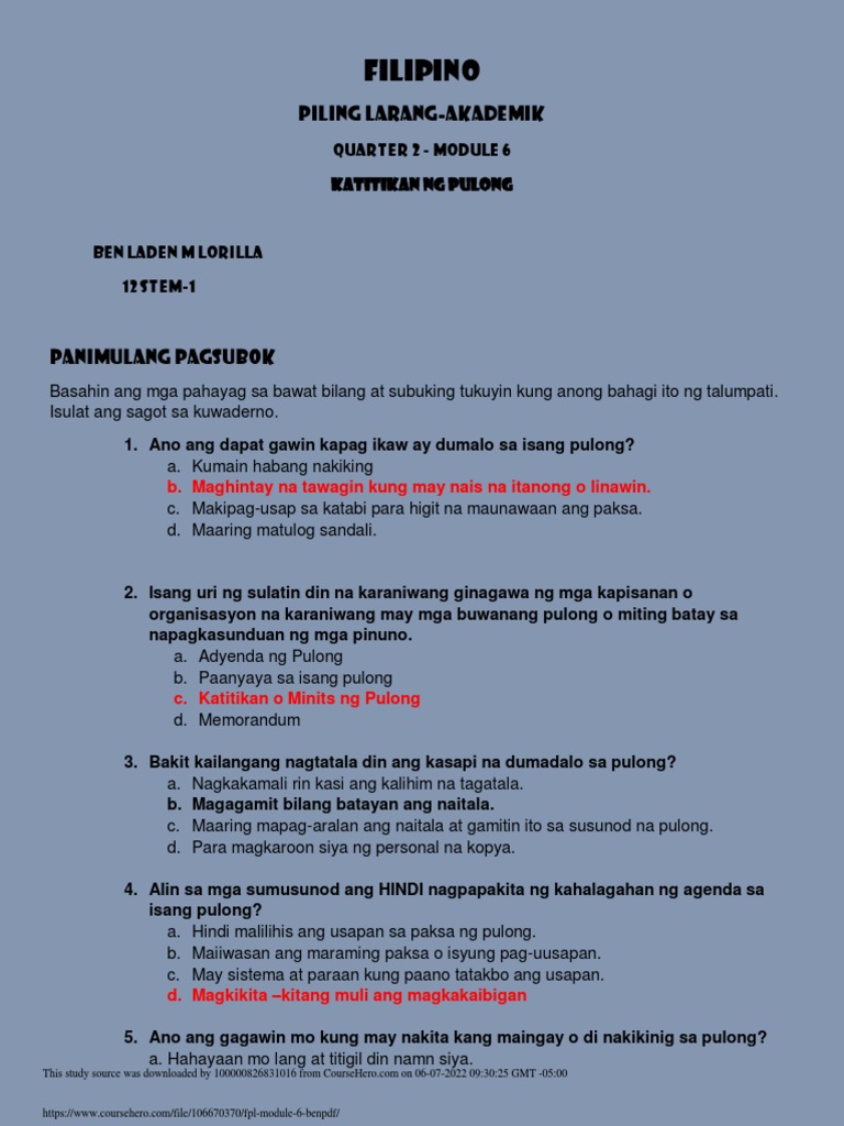 FPL Module 6 Ben PDF | PDF