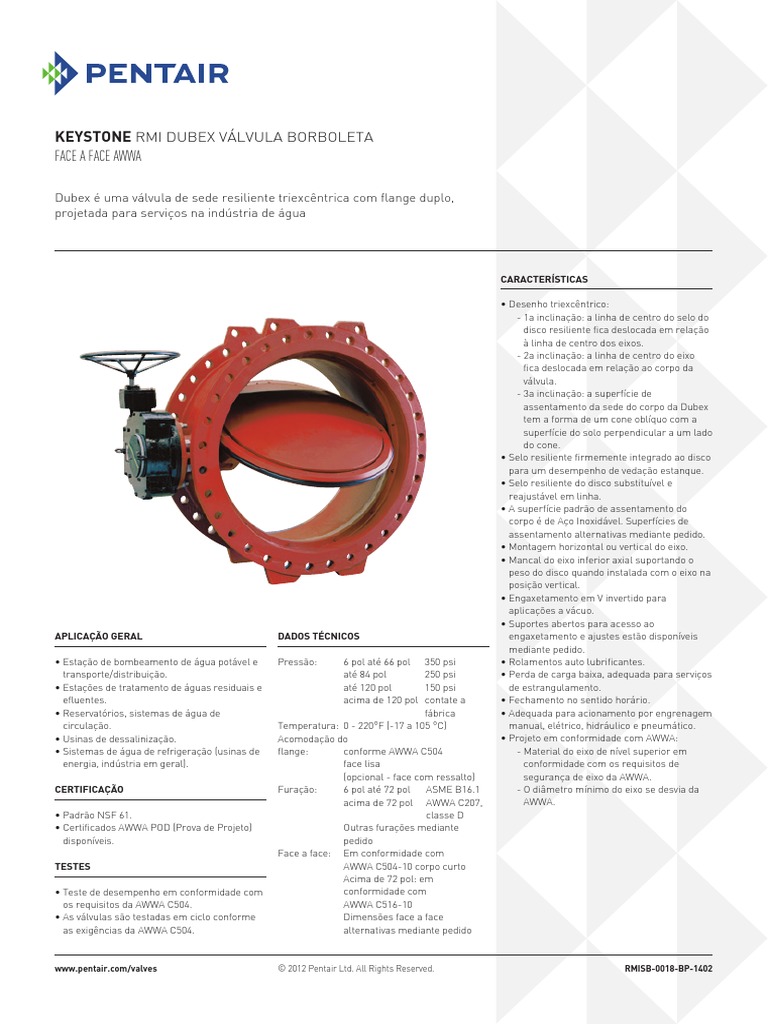 Keystone RMI DUBEX Válvula Borboleta | PDF | Materiais | Engenharia ...