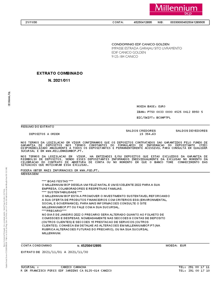 Extrato Combinado 2021011 | PDF | Empresas | Empresas de serviços ...