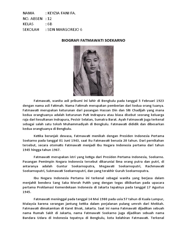 Biografi Fatmawati Soekarno | PDF | Politik