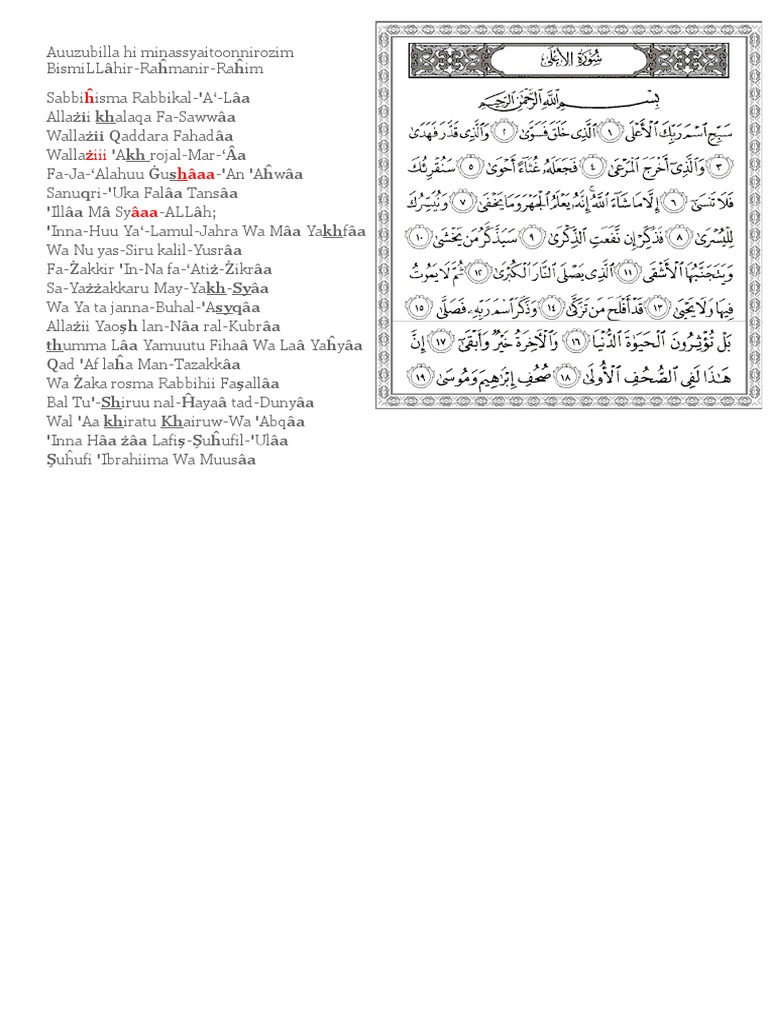 SURAH AL A'LAA | PDF