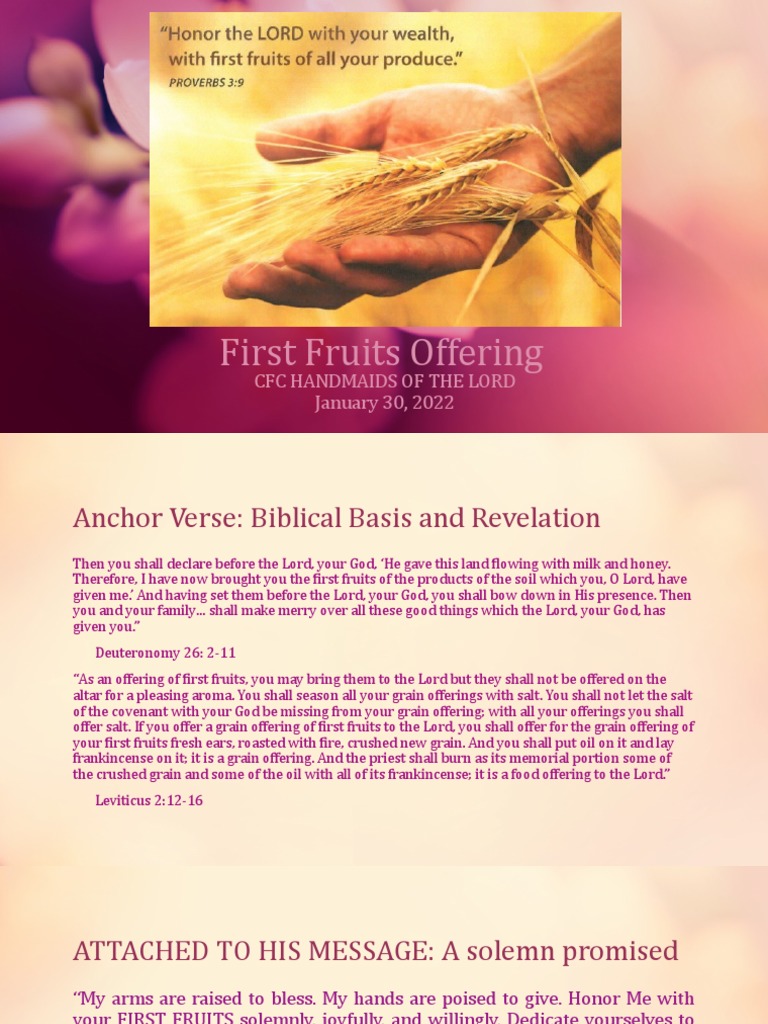 First Fruits Offering | PDF | Religious Belief And Doctrine