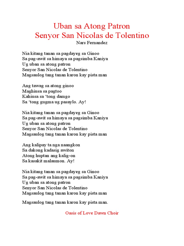 Uban Sa Atong Patron | PDF