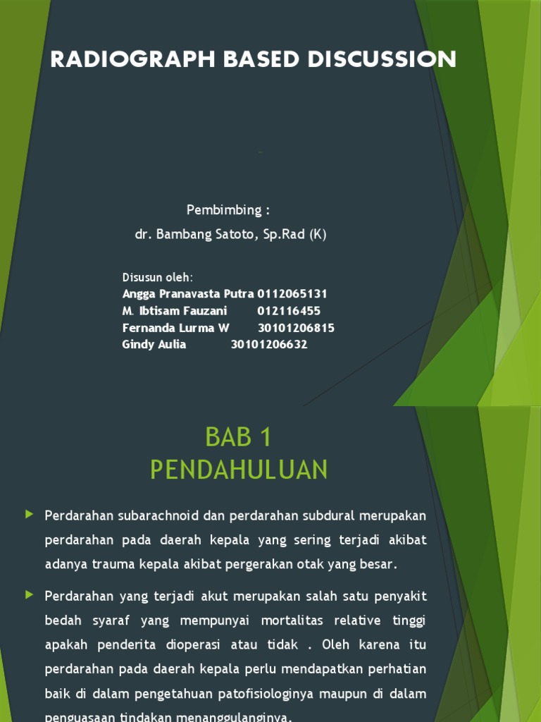 RBD Trauma Kapitis (Sah SDH) | PDF