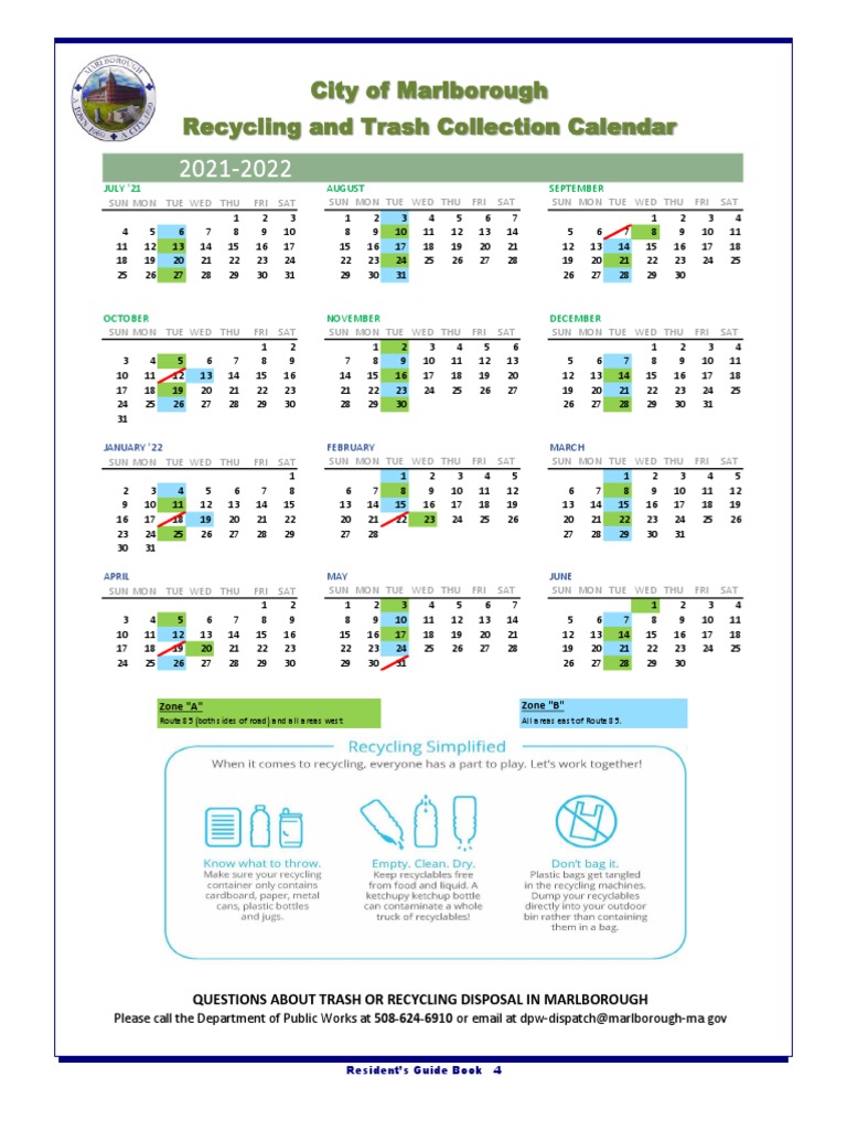 DPW Trash Calendar 2021-2022 1 | PDF