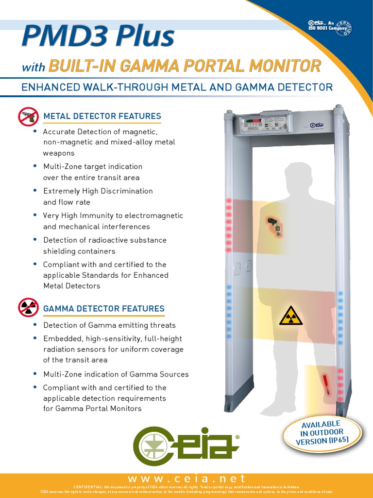 Pmd3 Plus: Built-In Gamma Portal Monitor | PDF | Gamma Ray | Sensor